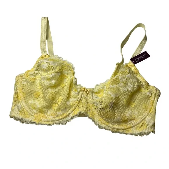 Adore | Intimates & Sleepwear | Adoreme Yellow Lace Underwire Bra ...